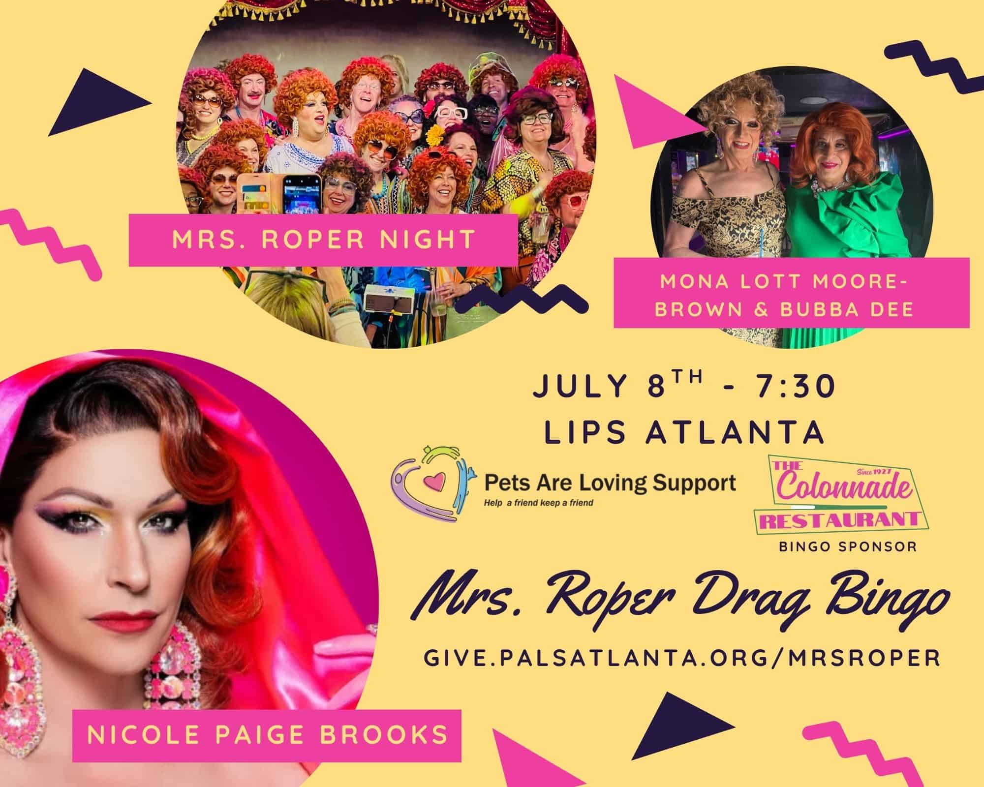 Mrs. Roper Drag Bingo featuring Nicole Paige Brooks and Mona Lott Moore ...